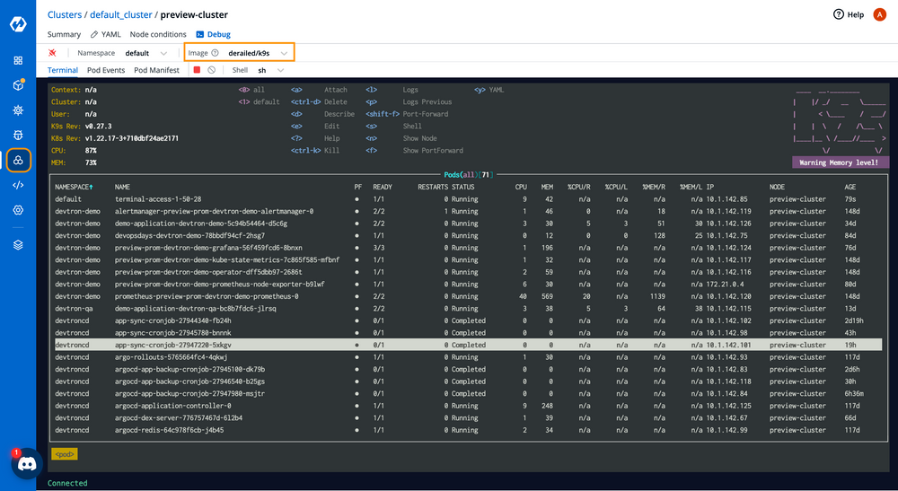 Managing Kubernetes Clusters with Cluster Terminal Access